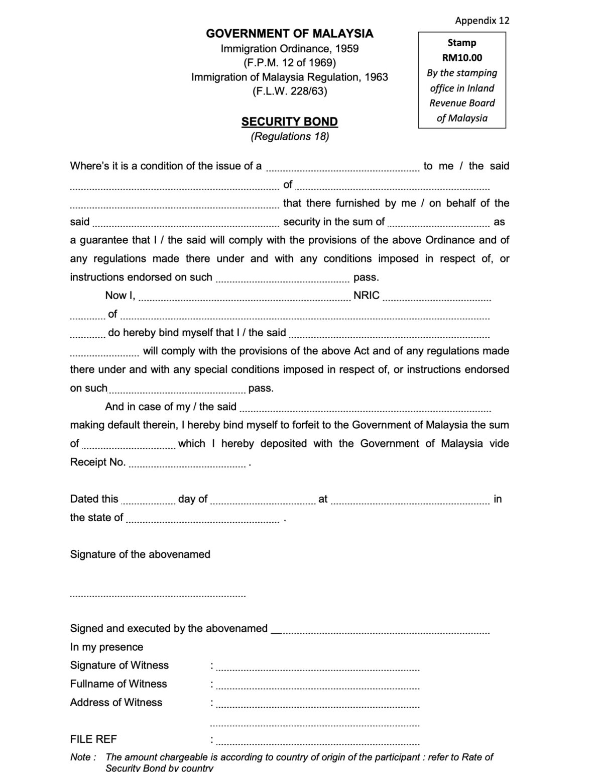 Security Bond For Visit Pass Malaysia – The Research Files