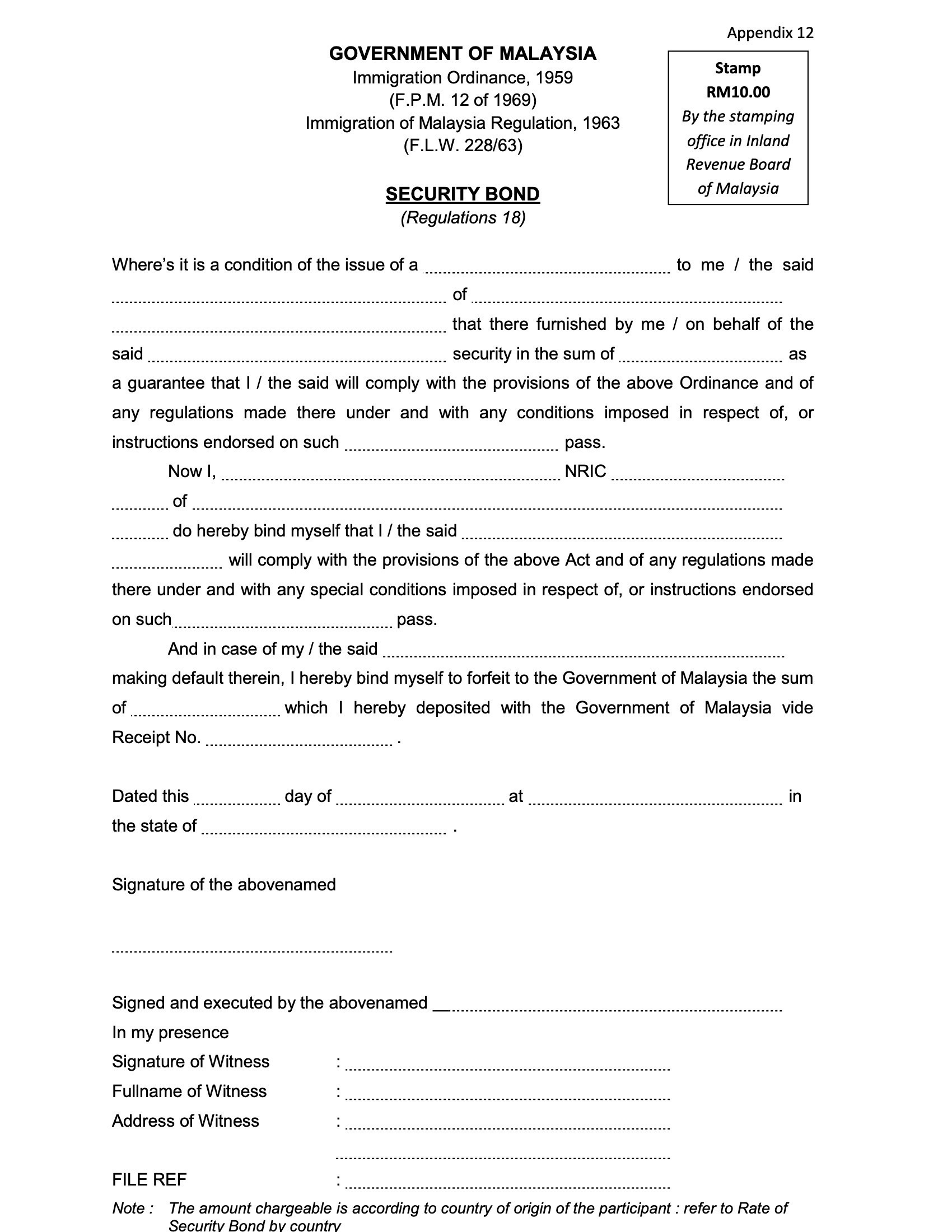 Security Bond For Visit Pass Malaysia – The Research Files